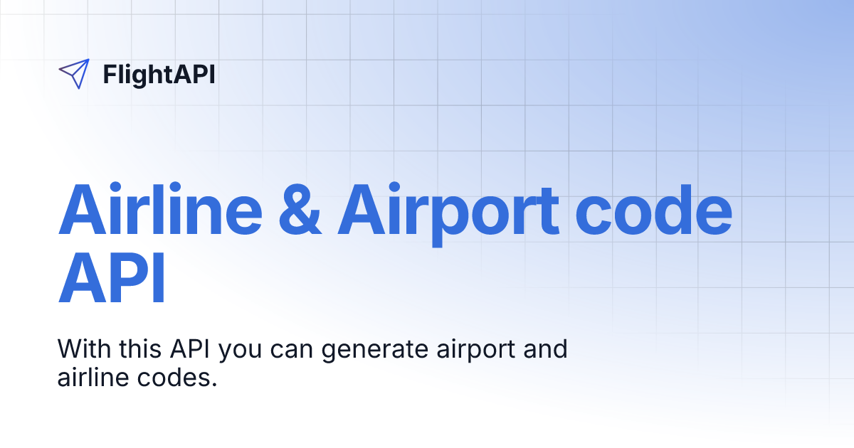 Airline & Airport code API | FlightAPI